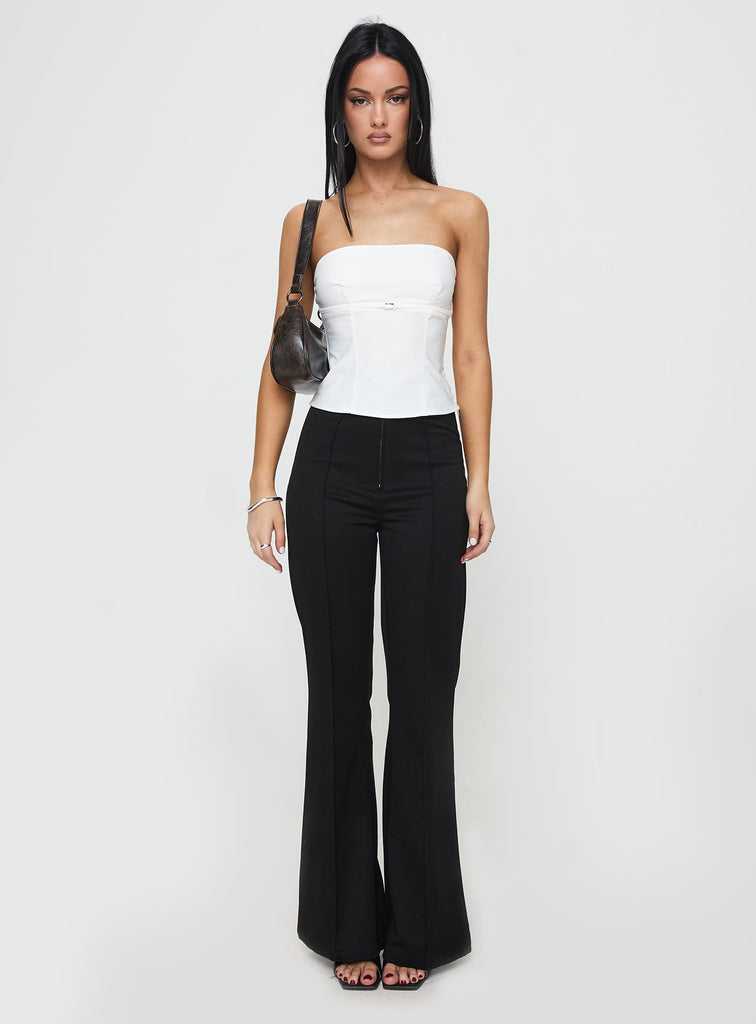 Flounce Strapless Top White | Princess Polly