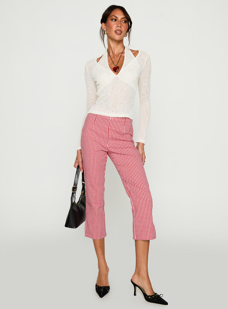 Mignonette Capri Pant Red Gingham | Princess Polly