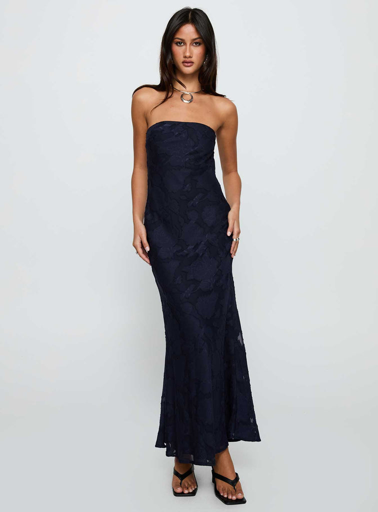 Haley Maxi Dress Navy | Princess Polly