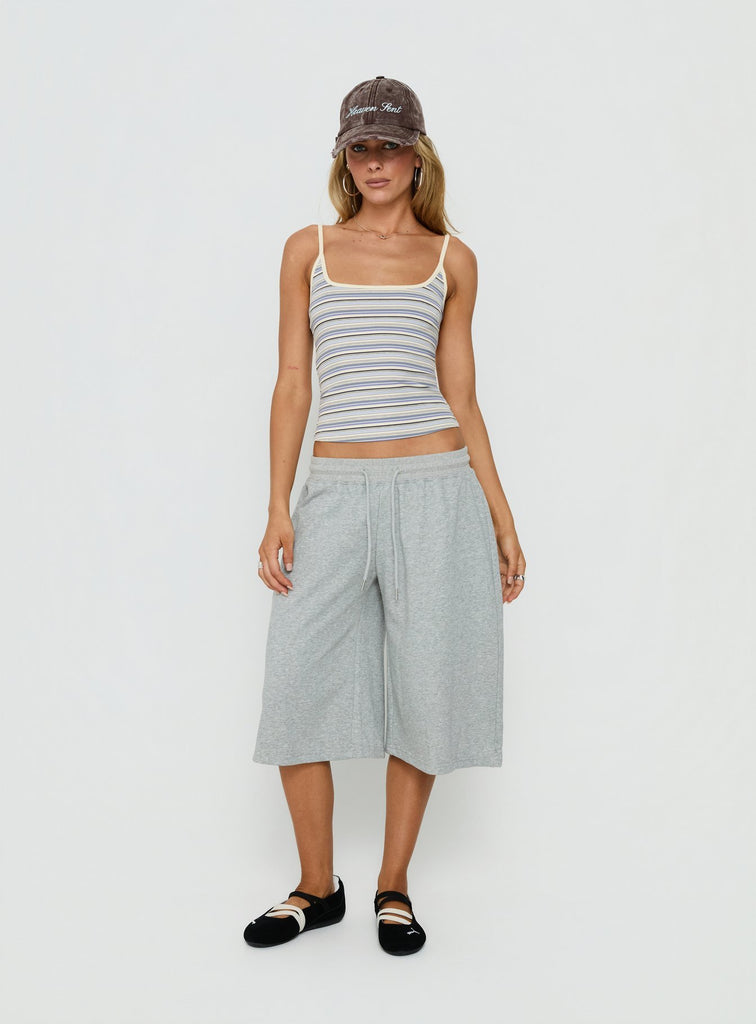 Giya Contrast Trim Cami Top Blue Stripe | Princess Polly