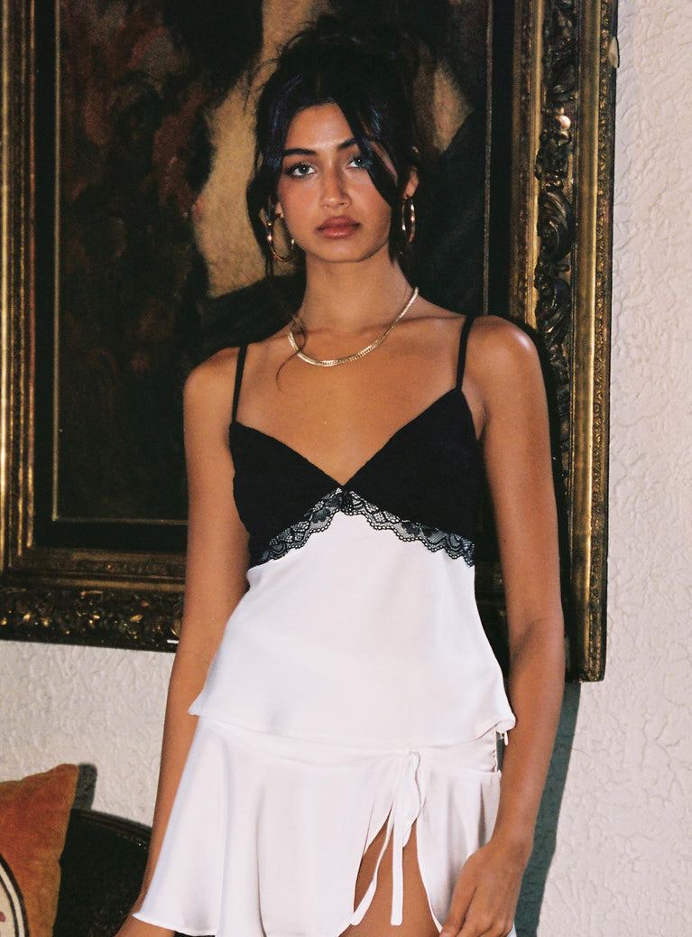 First Class Top White / Black | Princess Polly USA