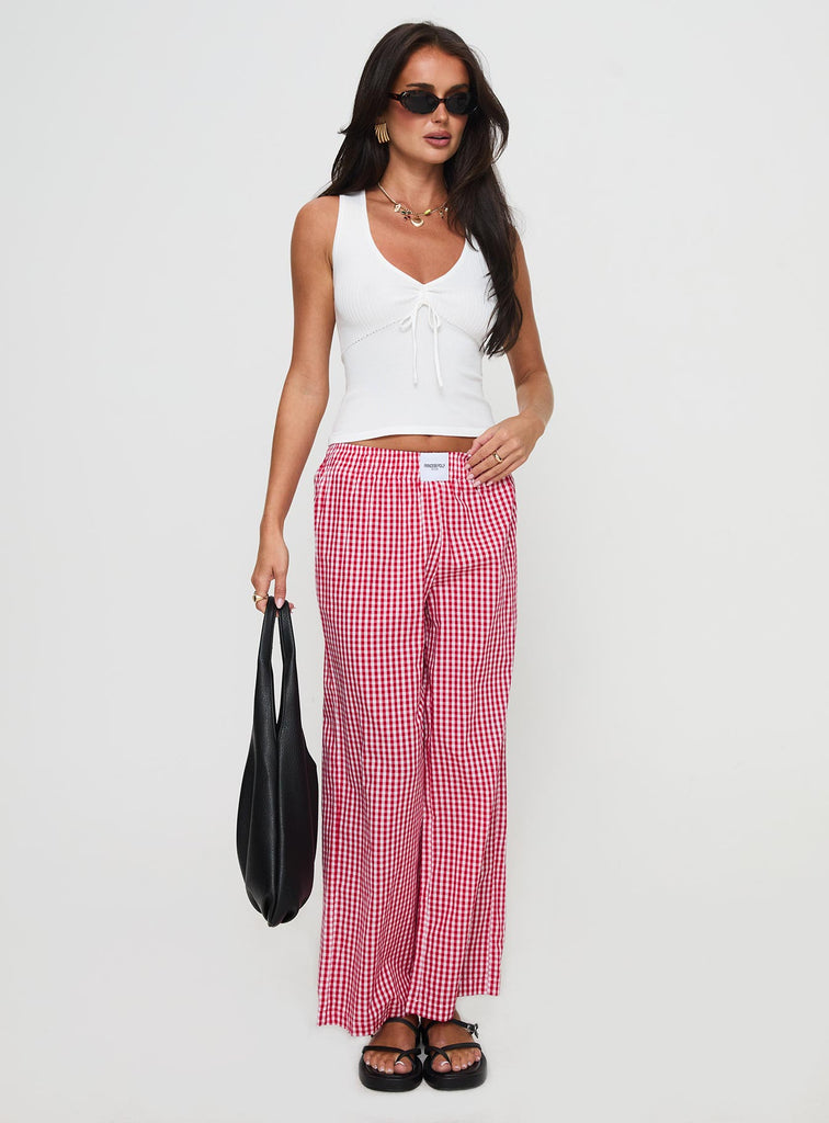 Beach House Pants Red Gingham | Princess Polly