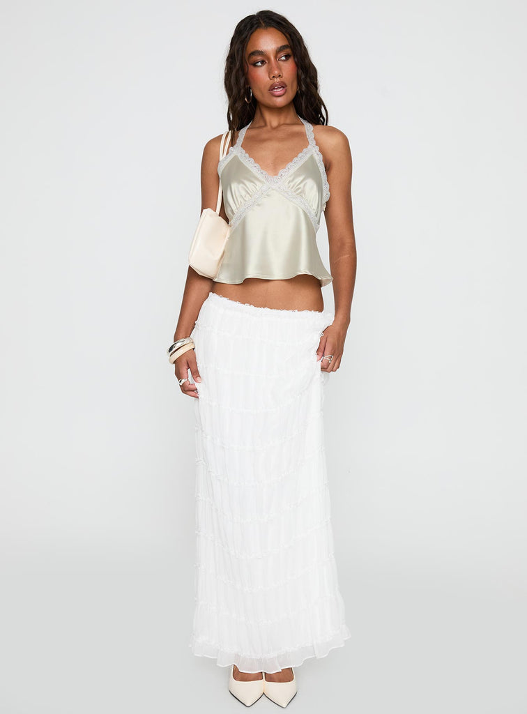 Estefania Maxi Skirt White | Princess Polly