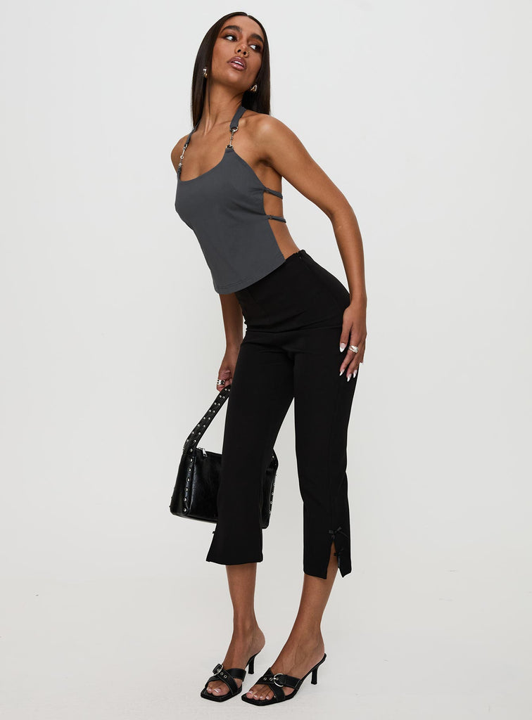 Eyes On You Backless Top Slate | Princess Polly