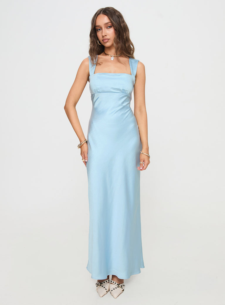 Radioactive Bias Cut Maxi Dress Ice Blue | Princess Polly USA