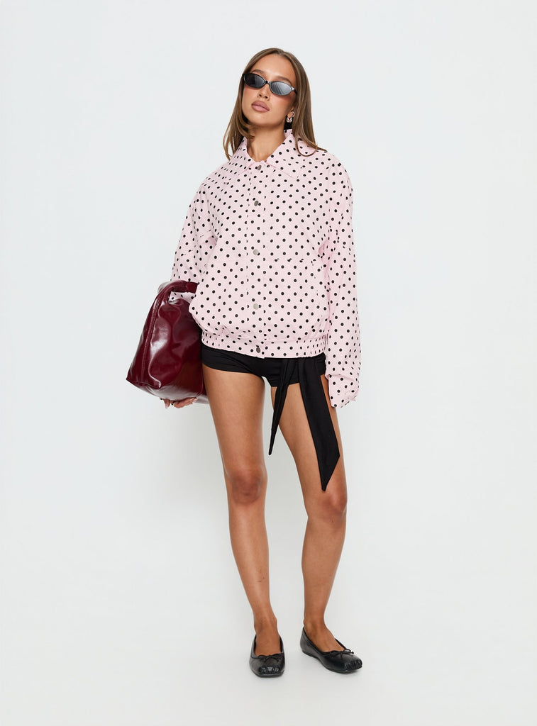 Swayer Oversized Jacket Pink Polka Dot | Princess Polly