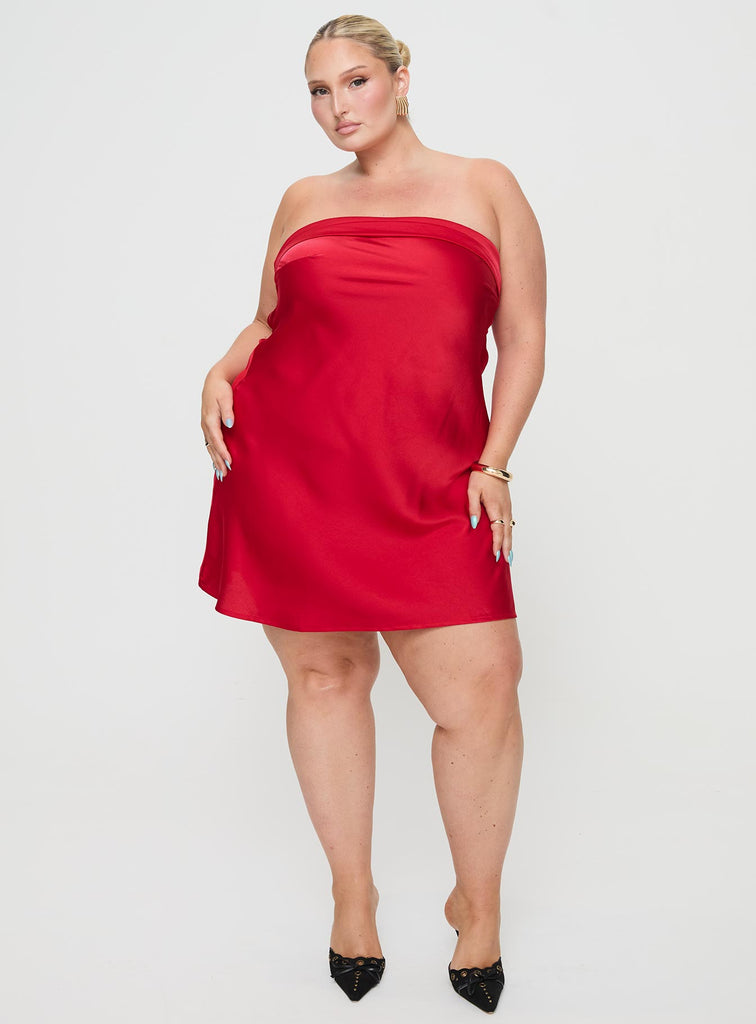 Phillipa Mini Dress Red Curve | Princess Polly