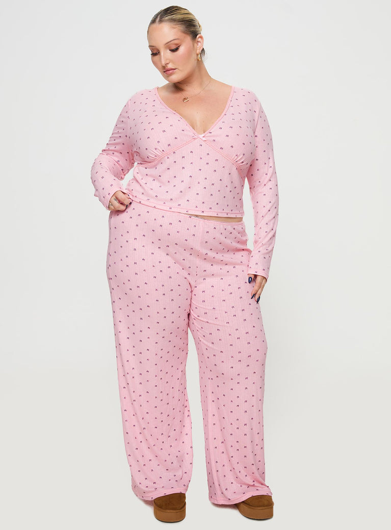 Blueberry Muffin Sleep Set Pink Curve