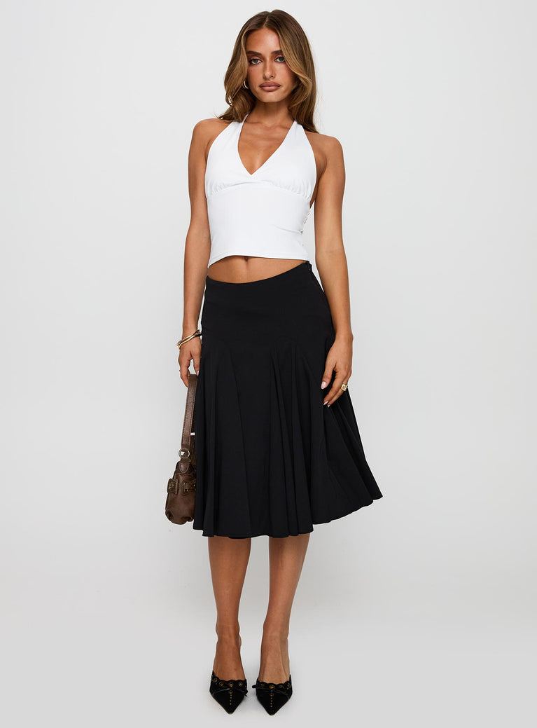 Agnette Low Rise Midi Skirt Black | Princess Polly USA