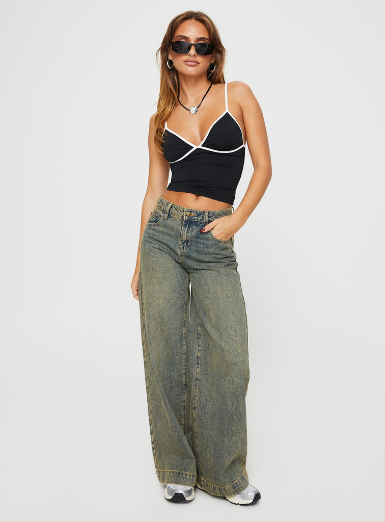 Tap In Mid Rise Jeans Tea Wash | Princess Polly