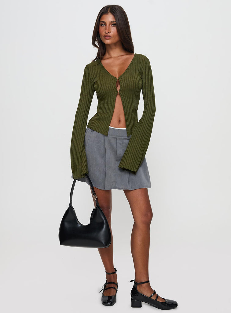 Allona Long Sleeve Top Green | Princess Polly