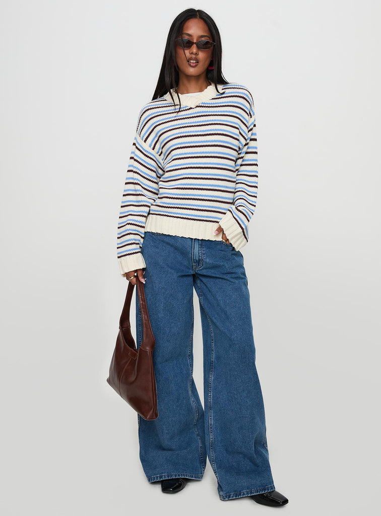 Karolyn Sweater Blue Stripe | Princess Polly