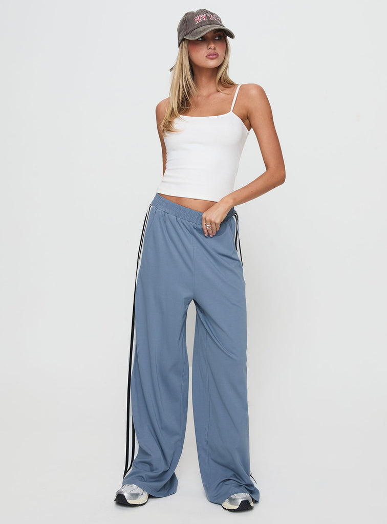 Dime Track Pants Blue | Princess Polly