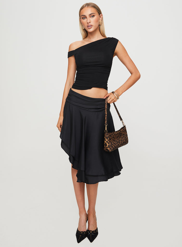 Legacy Midi Skirt Onyx | Princess Polly