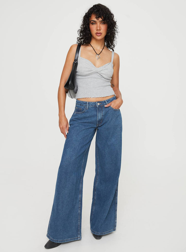 Dalma Twist Top Grey | Princess Polly USA