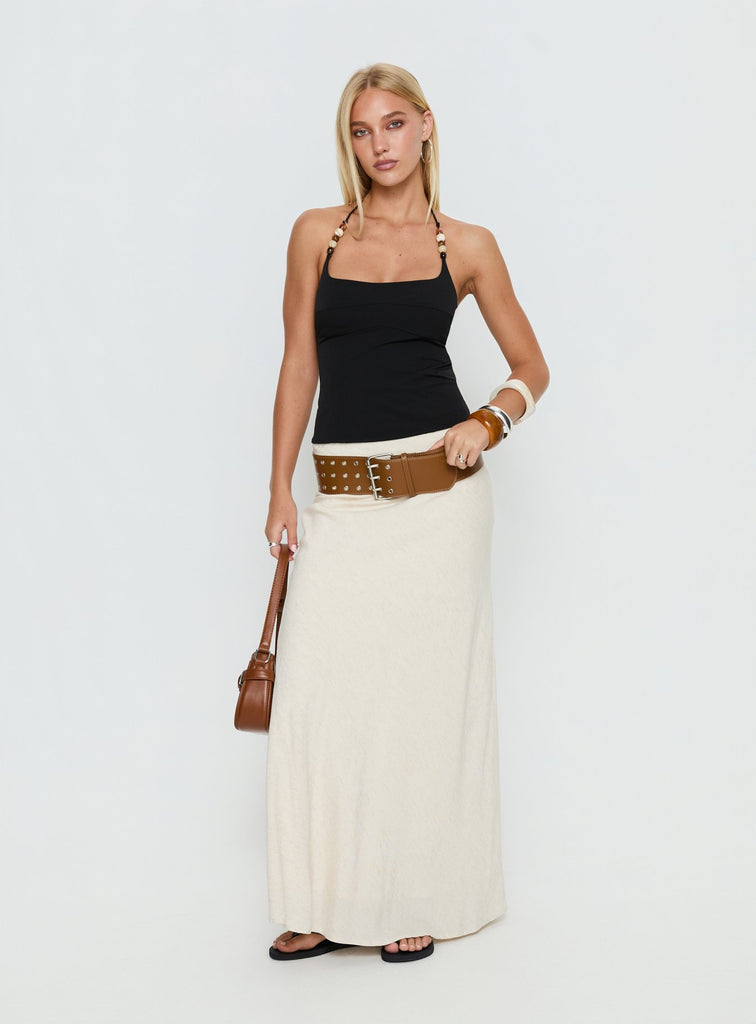 Cherise Bead Detail Top Black | Princess Polly