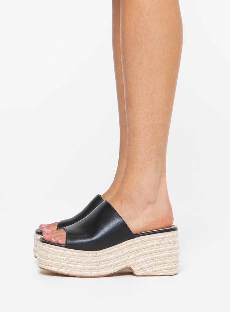 Marie Platform Heels Black | Princess Polly