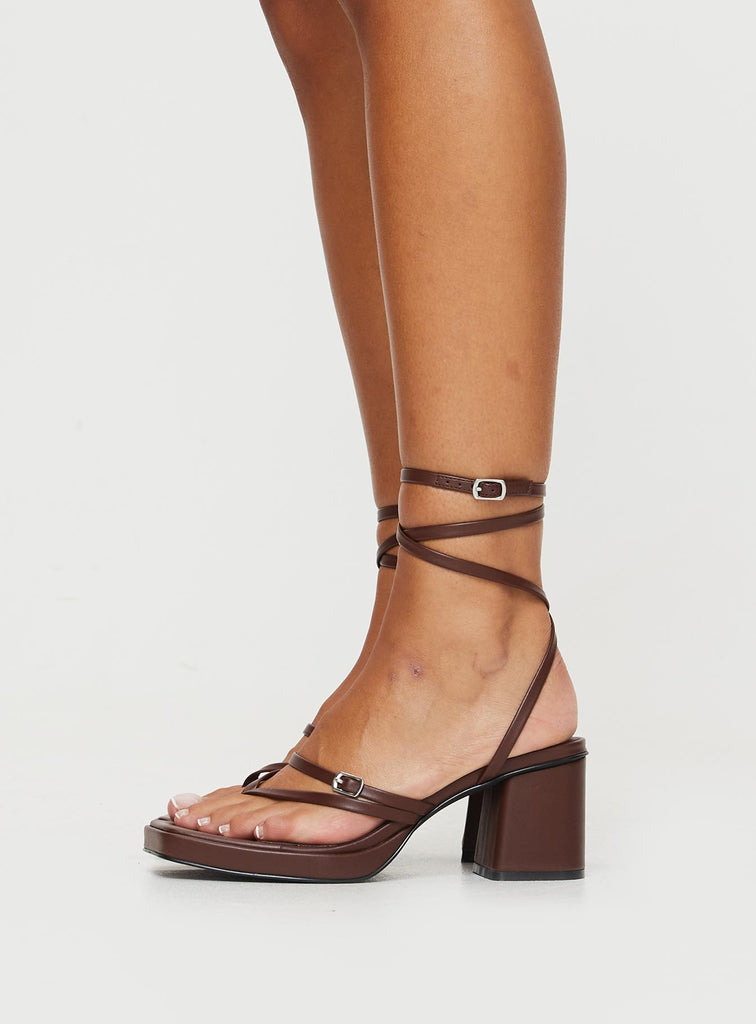 Rainn Heels Chocolate | Princess Polly