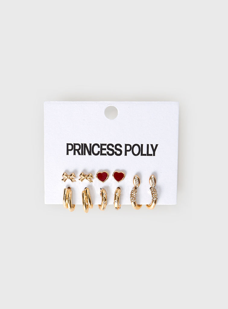 Latch Earring Pack Gold | Princess Polly