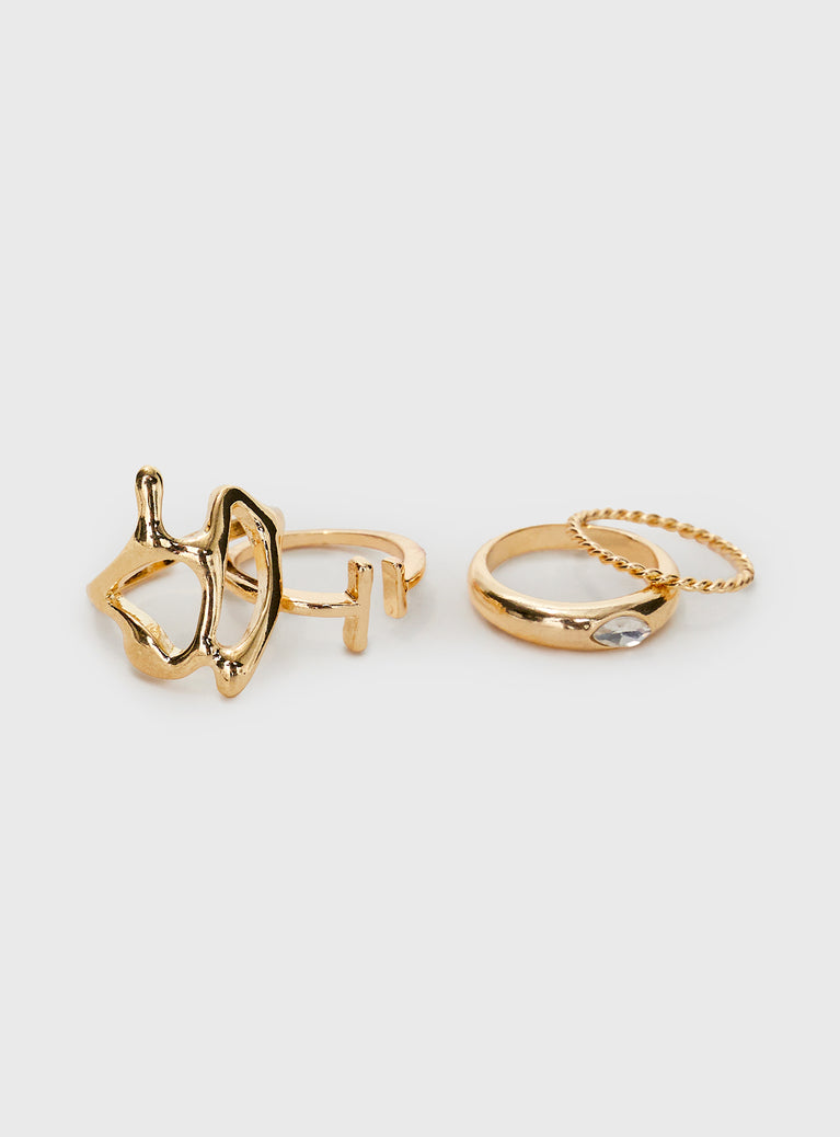 Better Together Ring Set Gold | Princess Polly USA