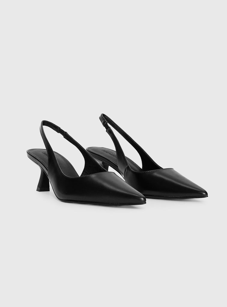 Denalia Pointed Toe Heels Black Matte | Princess Polly USA