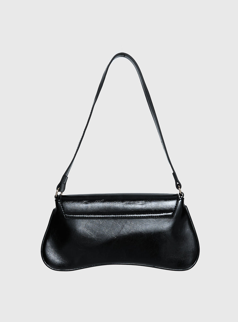 Pulse Shoulder Bag Black / Gold | Princess Polly