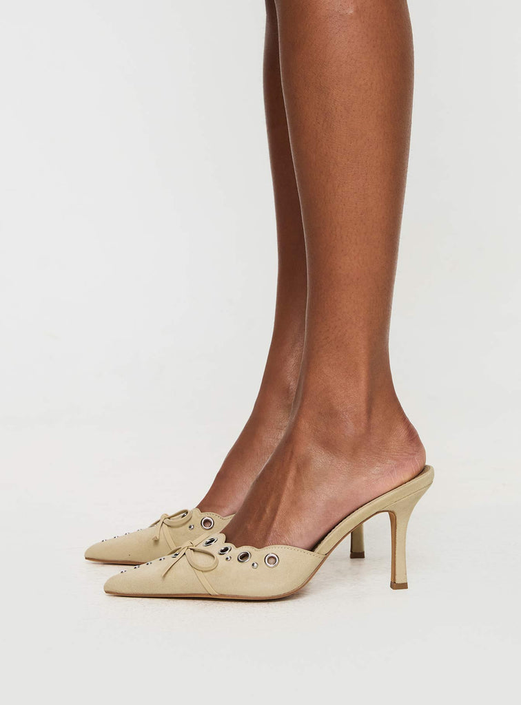 Charisma Pointed Toe Heels Taupe | Princess Polly