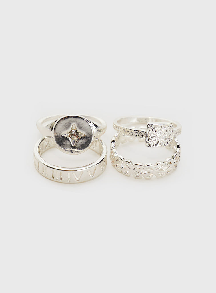 Love Parade Ring Set Silver | Princess Polly