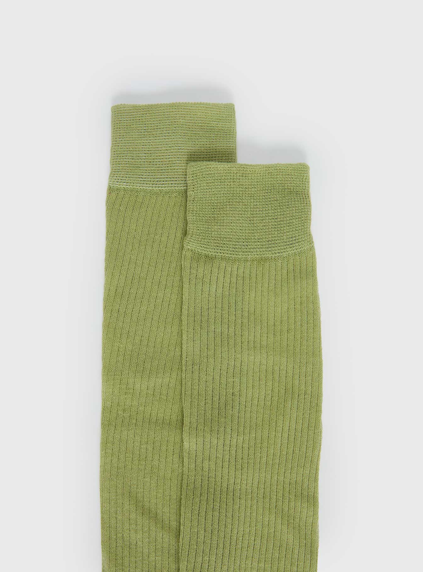 Zaydee Ribbed Socks Green | Princess Polly