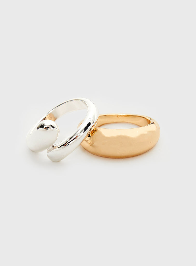 Kerr Ring Set Silver / Gold | Princess Polly