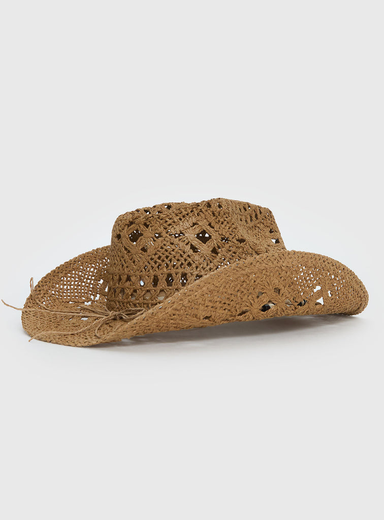 Azuria Straw Cowboy Hat Tan | Princess Polly