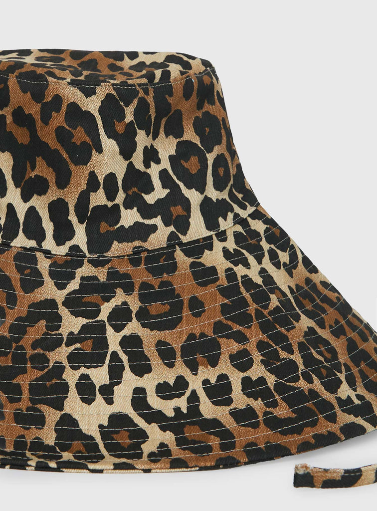 Samual Oversized Bucket Hat Leopard | Princess Polly