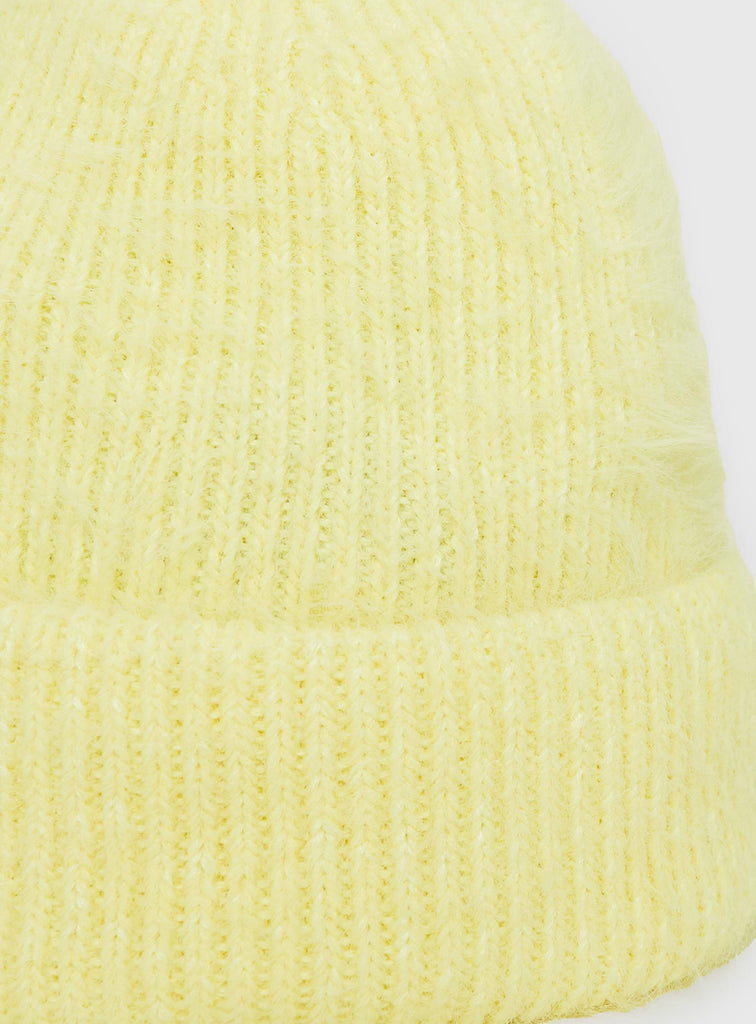 Kalyn Fluffy Beanie Lemon | Princess Polly