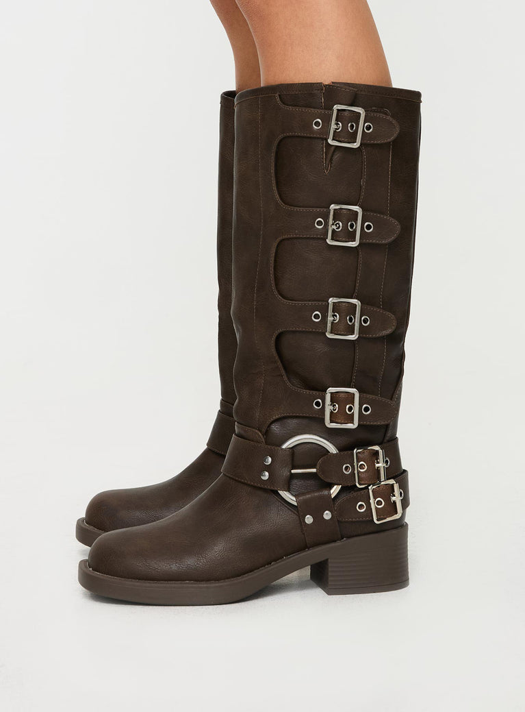Buckle Down Boots Brown
