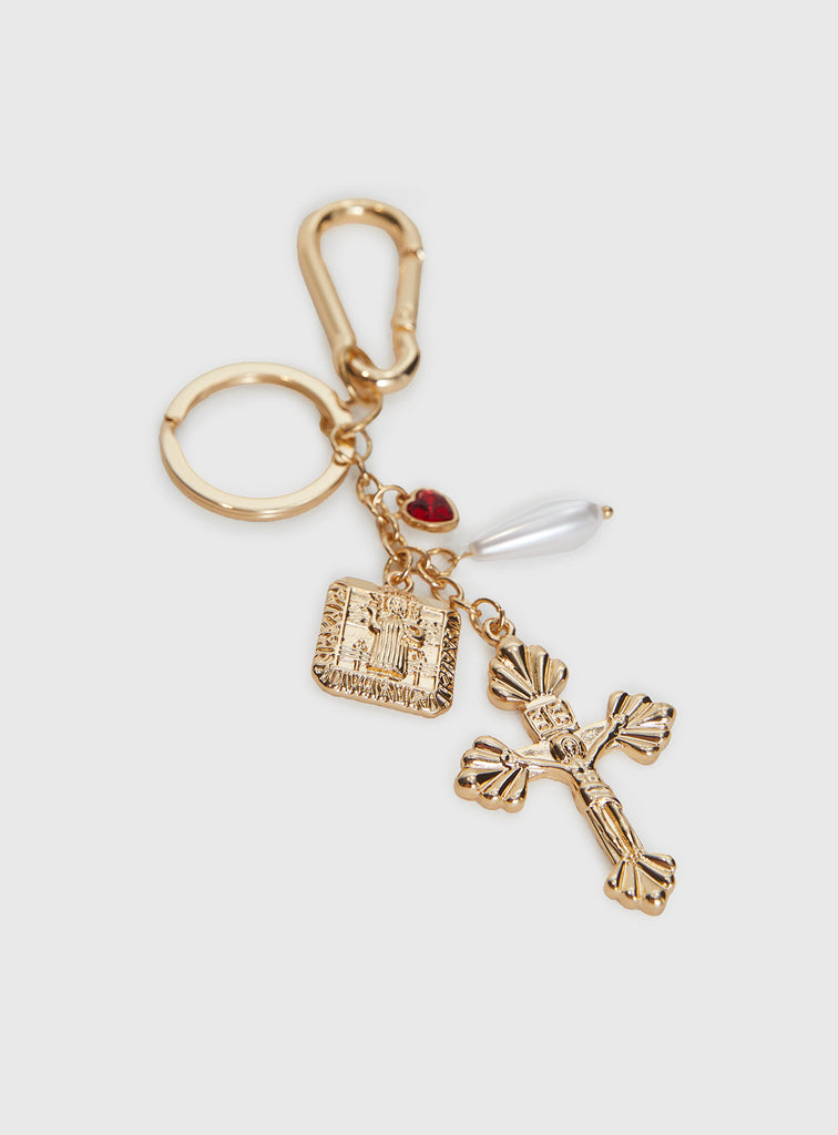 Roll The Dice Key Chain Gold | Princess Polly