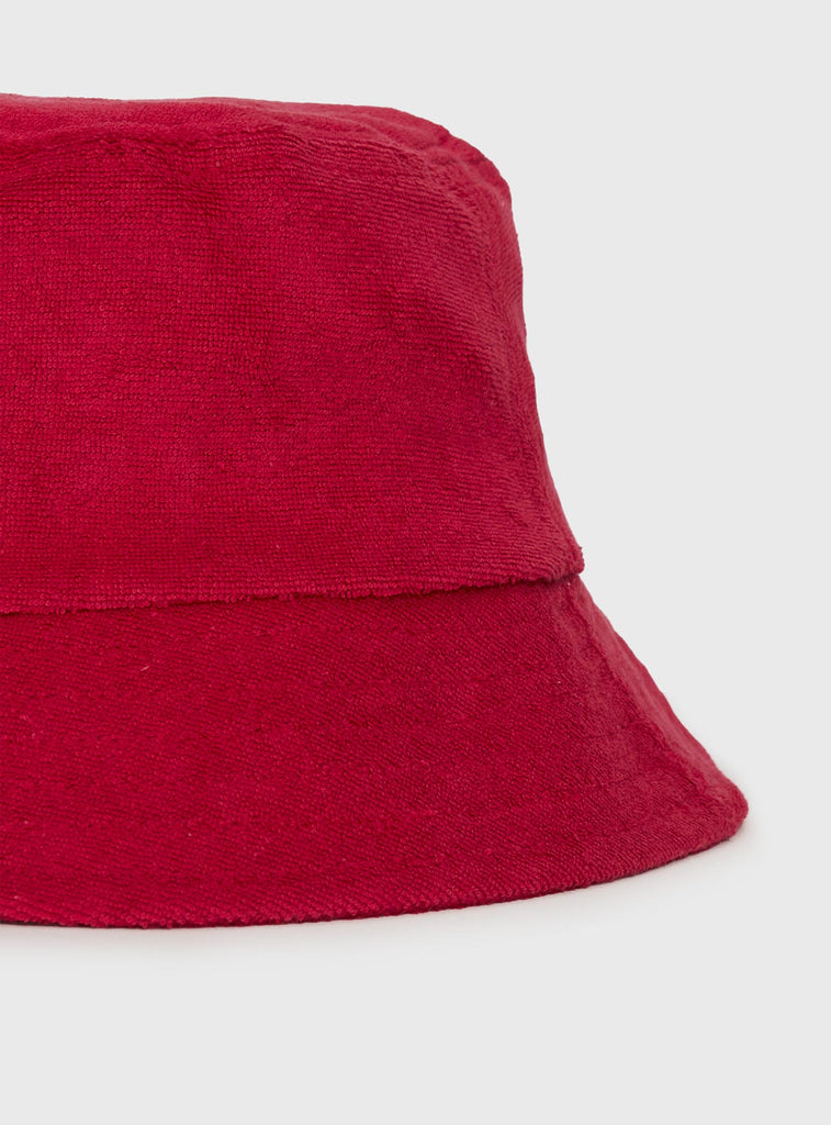 Summer Salt Terry Bucket Hat Red | Princess Polly