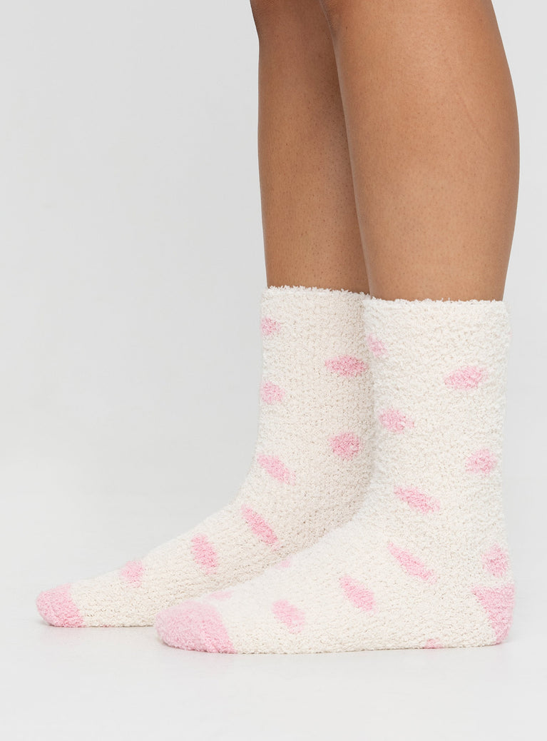 Winter Wonderland Socks White / Pink