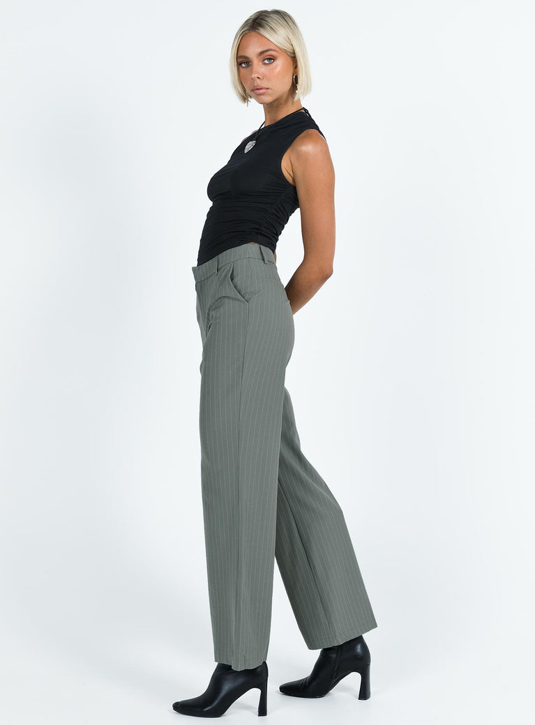 Alizzi Pant Grey Pinstripe | Princess Polly USA