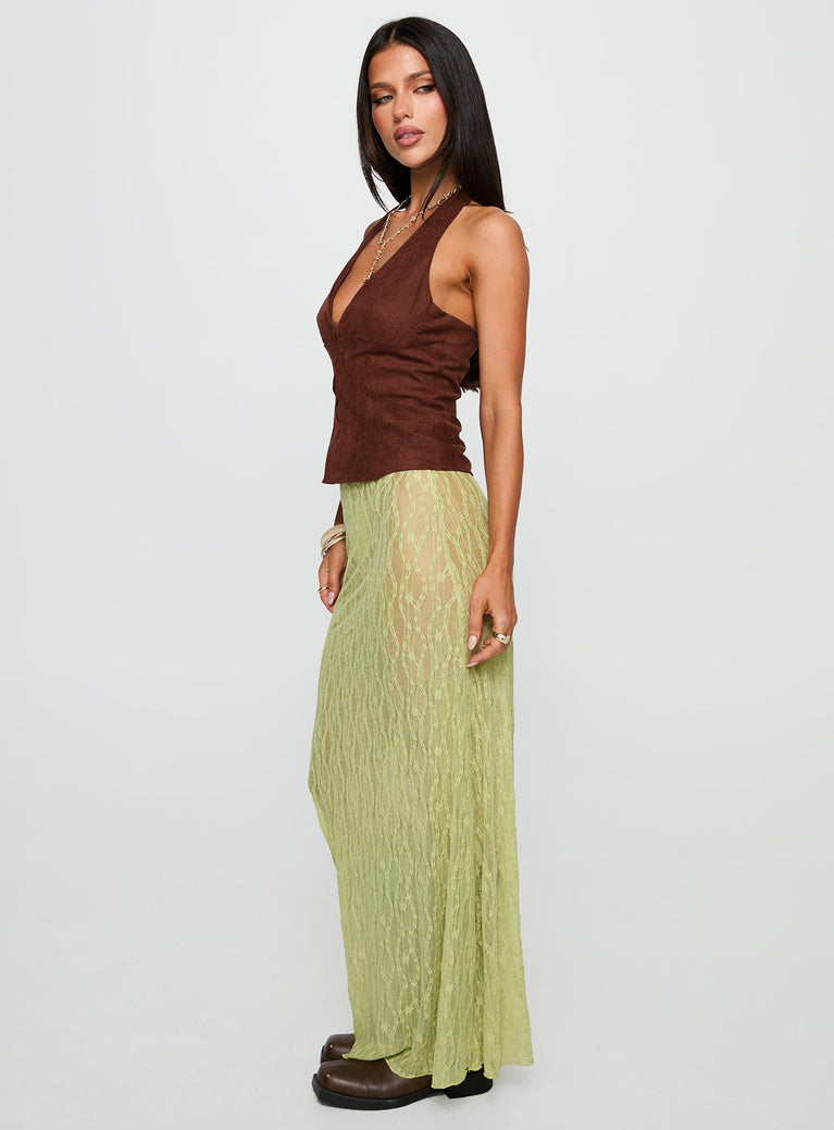 Pura Vida Lace Maxi Skirt Sage | Princess Polly USA