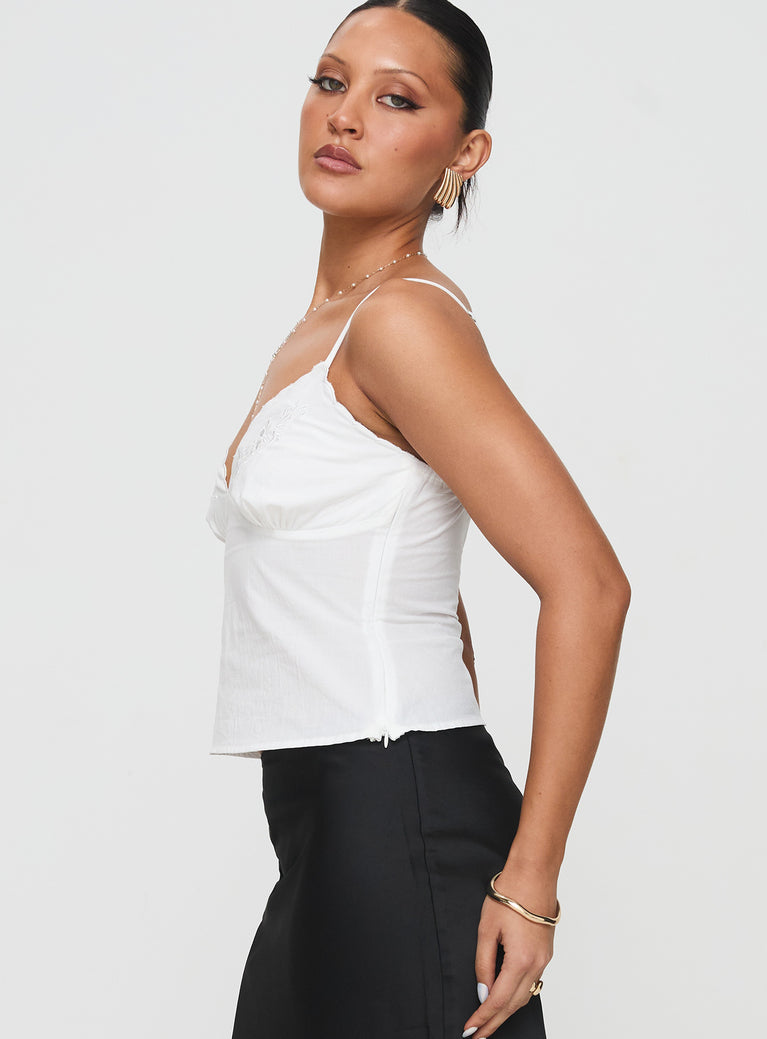 Aruba Embroidered Cami White | Princess Polly USA