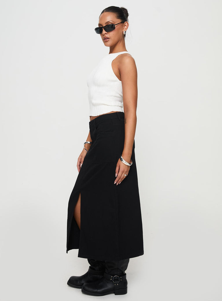 Sumac Midi Skirt Black | Princess Polly USA