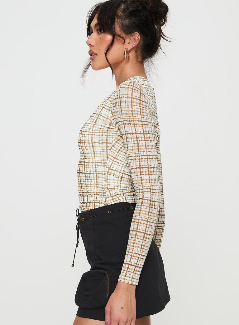 Blissie Long Sleeve Top Beige