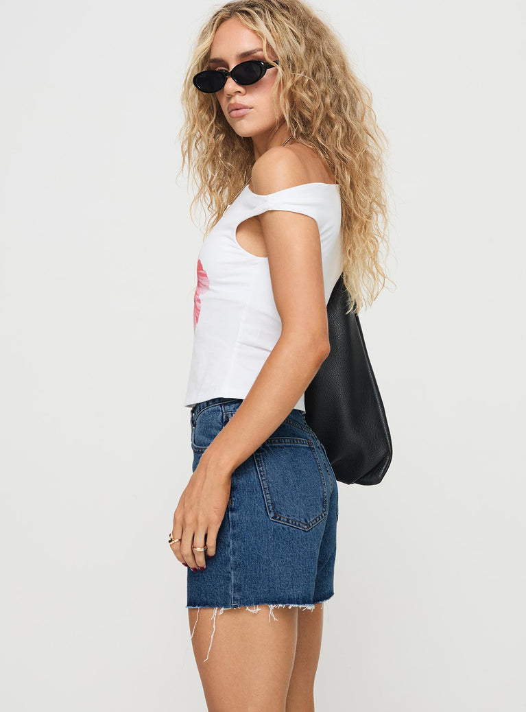 Xena Denim Shorts Mid Blue Wash | Princess Polly USA