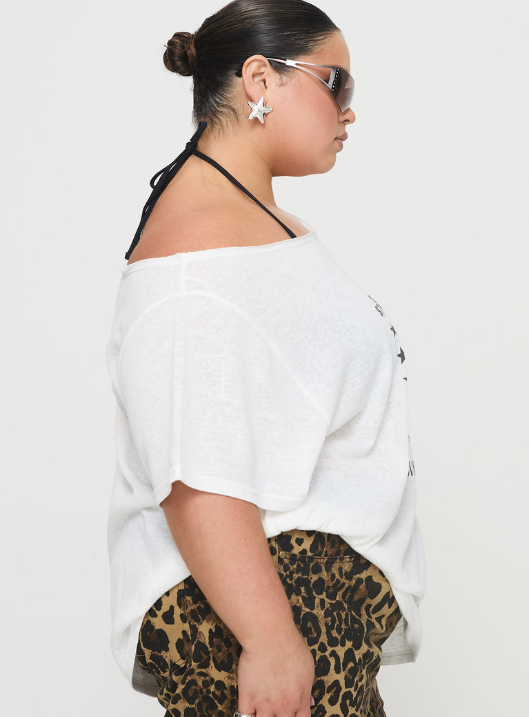 Kippa Off The Shoulder Tee White Curve