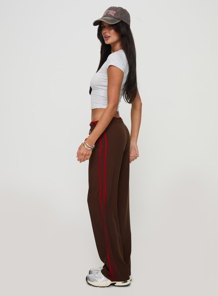 Maranie Pants Brown / Red | Princess Polly USA