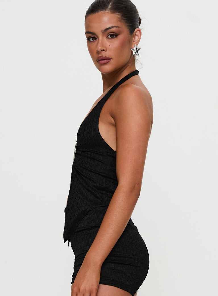 Moderna Halter Lace Top Black | Princess Polly USA