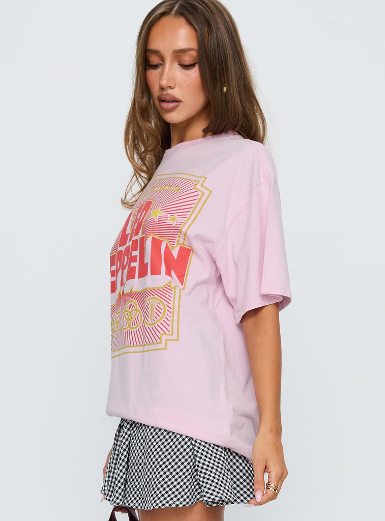 Led Zeppelin Vintage Graphic Top Pink | Princess Polly