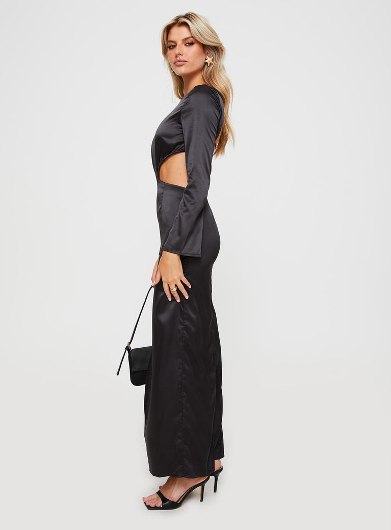 Lucienne Long Sleeve Maxi Dress Black | Princess Polly USA
