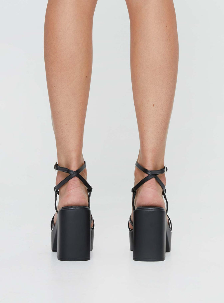 Therapy Daze Platform Heels Black | Princess Polly USA