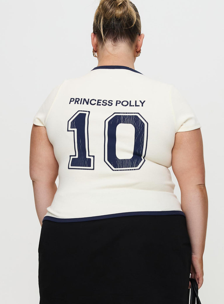 Track Record Graphic Top Cream Curve | Princess Polly USA